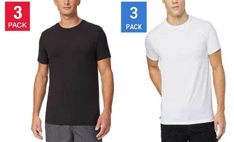 32 Degrees Cool Mens 3 Pack Crew Neck Short Sleeve T Shirt Large White