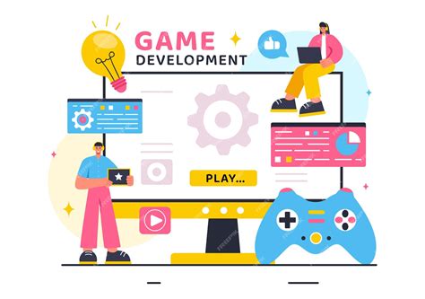 Premium Vector Vector Illustration Of Video Game Development With Games Digital Technology
