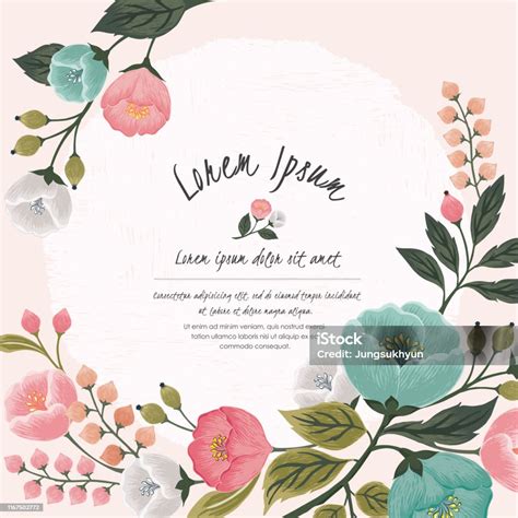 결혼식 기념일 생일 및 파티를위한 봄의 아름다운 꽃 프레임의 벡터 그림 화단에 대한 스톡 벡터 아트 및 기타 이미지 화단 0명 결혼식 Istock