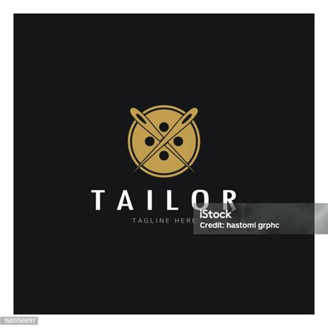 재단사 로고 아이콘 일러스트레이션 템플릿 옷 실 및 재봉틀 버튼의 조합 의류 제품 디자인 대류 회사 벡터 형태의 패션 가위에 대한 스톡 벡터 아트 및 기타 이미지 Istock