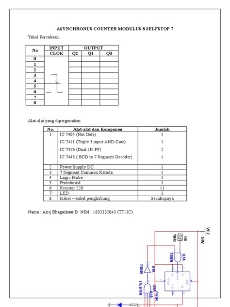 Asynchronus Counter Modulus 8 Selfstop 7 Pdf Electronic Engineering