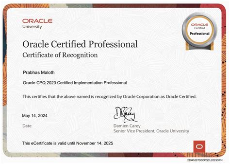 Prabhas M On Linkedin Oraclecpq Certified Cpq