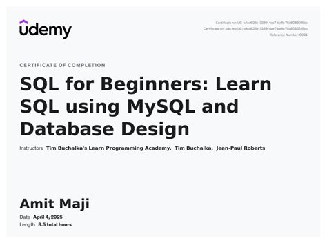 Dataengineering Sql Udemycertified Internshipjourney Amit Maji