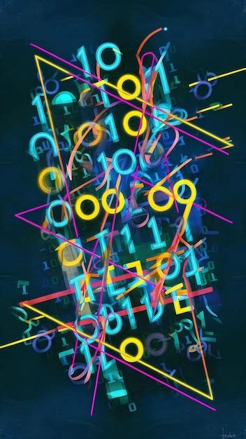 Abstract Binary Code Background Premium AI Generated Image