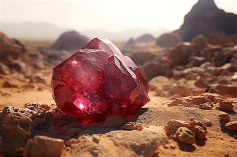 A Ruby On A Rock Premium Ai Generated Image