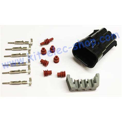6 Pin Male Delphi Socket Kit