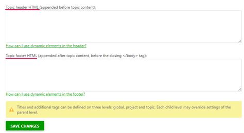 Custom Topic Footer And Header