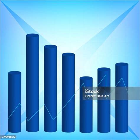 Statistical Analysis Graph With Blue Background Stock Illustration