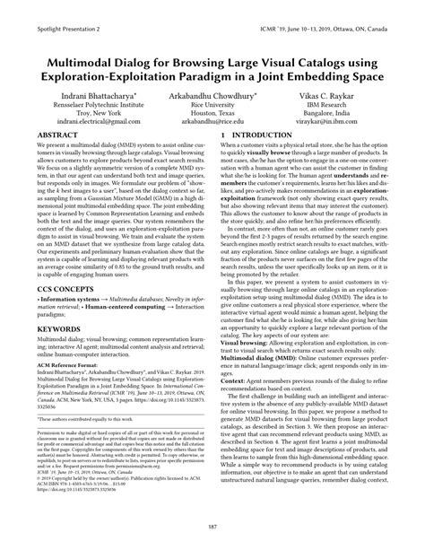 Pdf Multimodal Dialog For Browsing Large Visual Catalogs Using