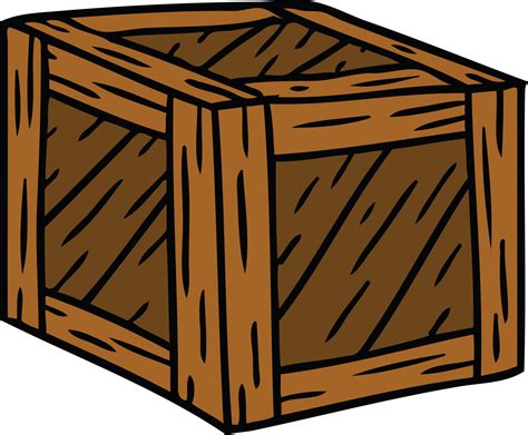Cartoon Doodle Of A Wooden Crate 40073888 Png