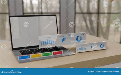 Dynamic Screen Display With Data Analysis Graphics Perfect For Website