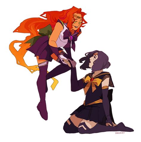Sailor Tamaran And Sailor Azarath D Sailor Teen Titans Magical Girl