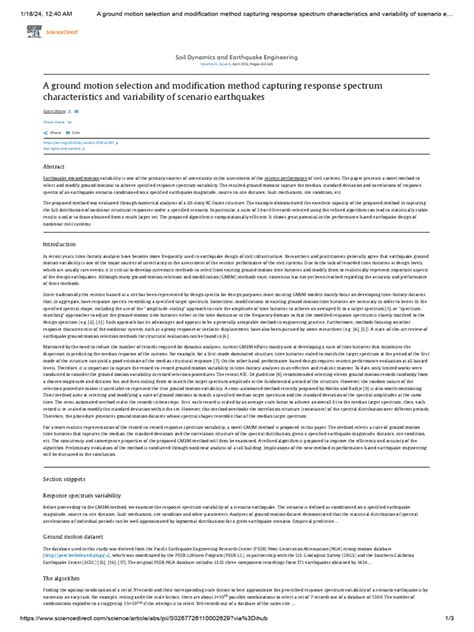 A Ground Motion Selection And Modification Method Capturing Response