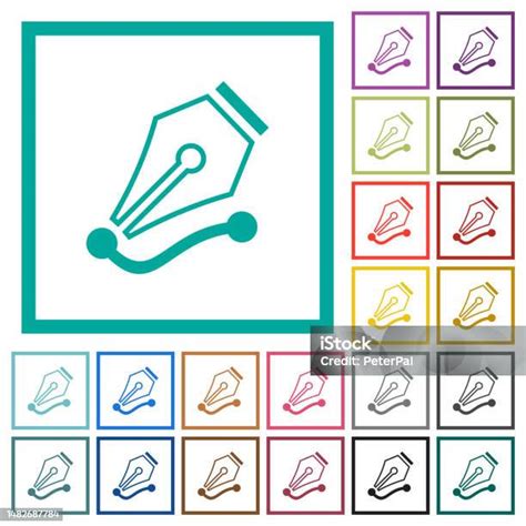 Dessin Dune Courbe Vectorielle Avec Contour De Loutil De Plume Icônes