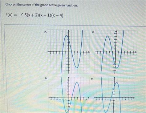 [answered] click on the center of the graph of the given function f x 0