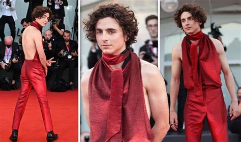 Timothée Chalamet Wows In Daring Backless Red Jumpsuit At Venice Film