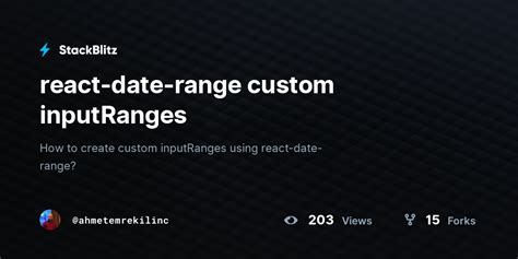 React Date Range Custom Inputranges Stackblitz