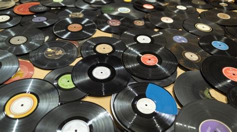 Vintage Vinyl Records Collection Premium Ai Generated Image