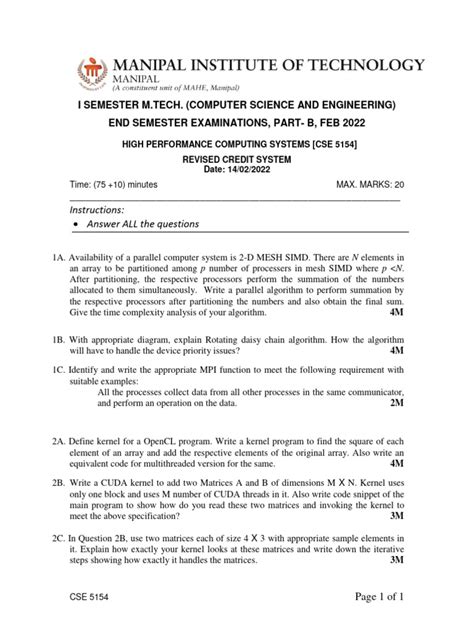 High Performance Computing System Cse 5154 Rcs Pdf Computing Computer Programming