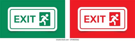 Emergency Exit Door Sign Vector Stock Vector Royalty Free Shutterstock