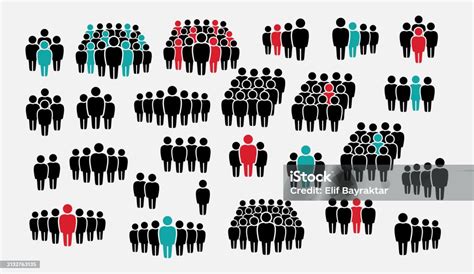 트렌디 한 플랫 스타일로 설정된 사람들 아이콘입니다 인포그래픽 웹사이트 디자인 로고 앱 Ui에 대한 사람 기호 군중 표지판 벡터 일러스트 레이 션입니다 흰색 배경에 고립