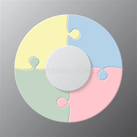 Four Pieces Jigsaw Puzzle Circles Info Graphic Stock Vector Illustration Of Concept