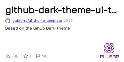 Github Dark Theme Ui Template