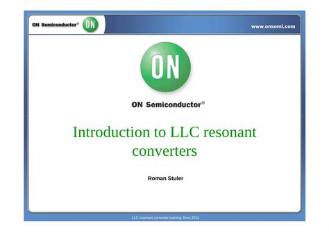 Pdf Introduction To Llc Resonant Converters · Introduction To Llc