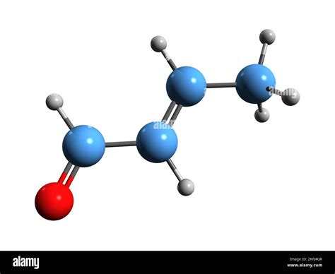 3d Image Of Crotonaldehyde Skeletal Formula Molecular Chemical