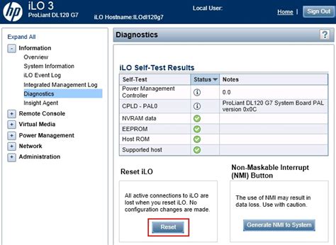hp ilo reset aus dem webinterface auslösen „reset ilo from gui“ ugg li schnelle hilfe für