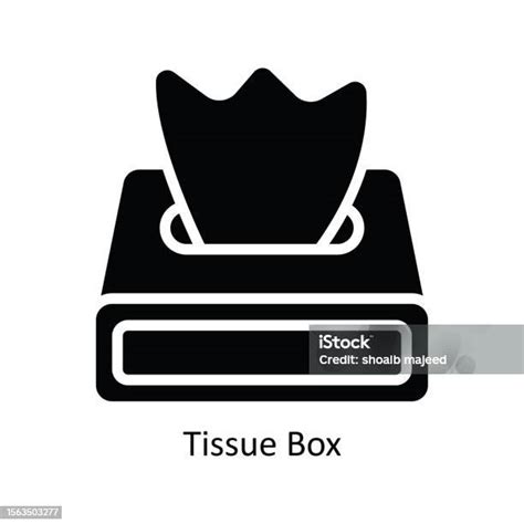 티슈 박스 벡터 솔리드 아이콘 디자인 그림입니다 흰색 배경에 부엌과 가정 기호 Eps 10 파일 가정 생활에 대한 스톡 벡터