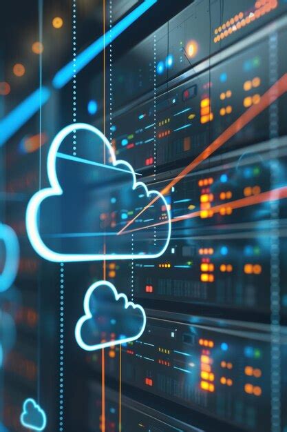 Cloud Computing Data Center Servers Premium Ai Generated Image