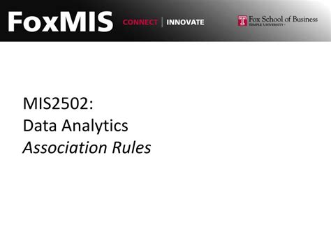 Ppt Mis2502 Data Analytics Association Rules Powerpoint Presentation