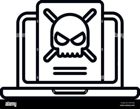 Malware Laptop Icon Outline Vector Virus Error Web Report Stock Vector Image And Art Alamy