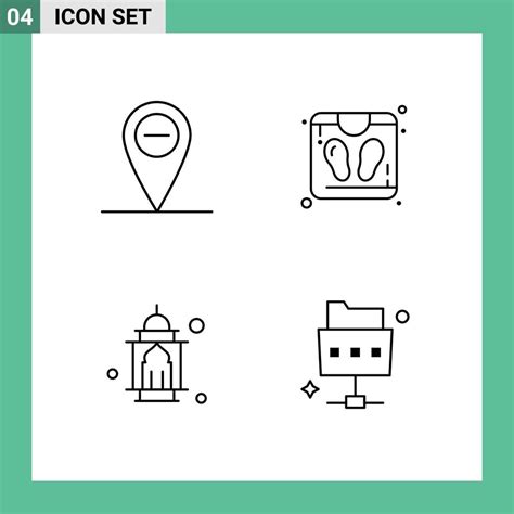 Modern Set Of 4 Filledline Flat Colors And Symbols Such As Minus Pray