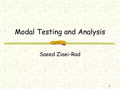 PPT Modal Testing And Analysis PowerPoint Presentation Free Download ID