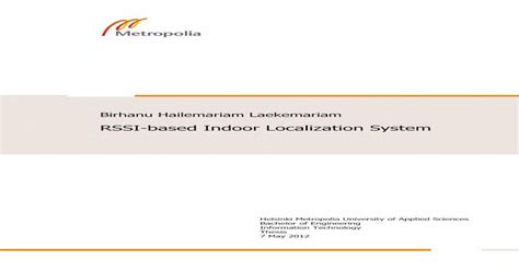 pdf rssi based indoor localization system · the sensor reading used