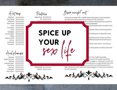 Ultimate Kink List Of Kinks And Fetishes Sex Bucket List Sex Etsy Australia