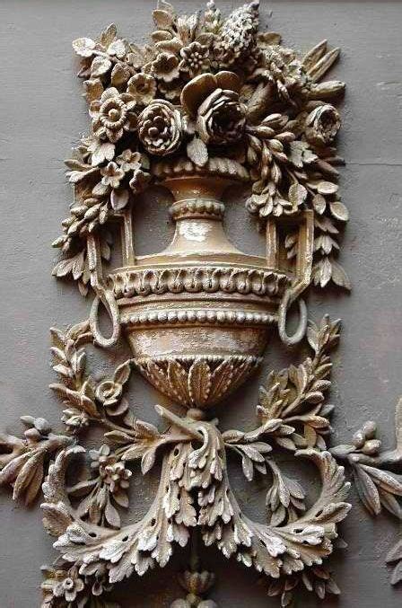 Art Nouveau Wall Decoration With Flowers And Leaves Ornate Decorative
