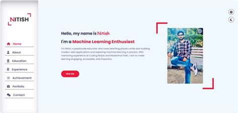 Webdevelopment Portfoliowebsite Html Css Javascript Nitish Kathuria