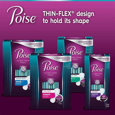 Poise Ultra Thin Incontinence Pads For Women Moderate Absorbency
