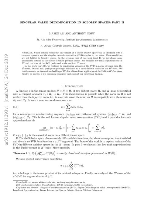 Singular Value Decomposition In Sobolev Spaces Part Ii Deepai