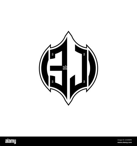 Ej Monogram Logo Letter With Gemoteric Line Rounded Shape Style Design