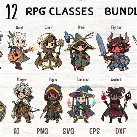Dnd Classes Cute Etsy