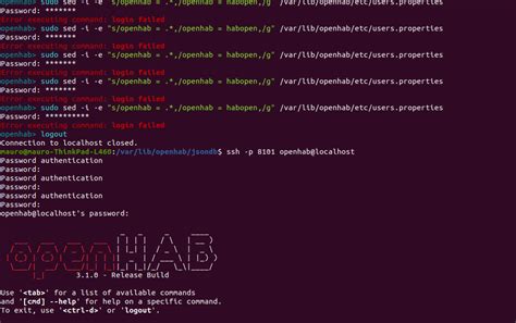 Openhab Console Not Possible To Set Password Of User Openhab Beginners Openhab Community