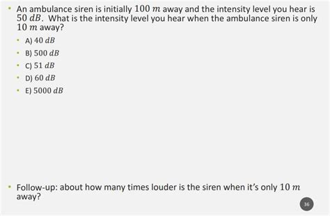 Solved An Ambulance Siren Is Initially 100 M Away And The Chegg Com