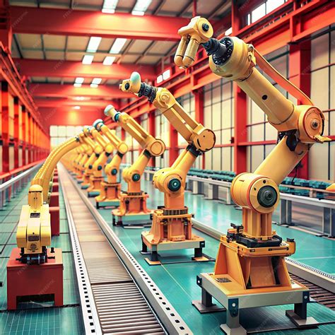 Precision Automation Robot Assembly Line Premium Ai Generated Image