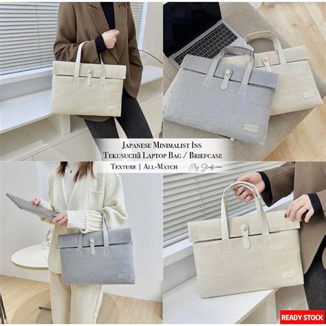 Mystuff527 Japanese Minimalist Ins Lady Laptop Bag Business Briefcase Office Work Handbag 14