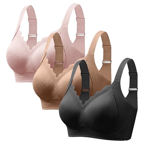 Gkeoshab Nursing Bras 3pc Womens Relaxed Fit Plus Size Bra Casual