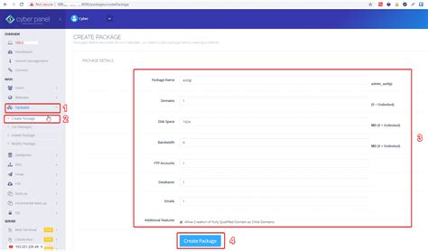 Hướng dẫn tạo Package trên CyberPanel